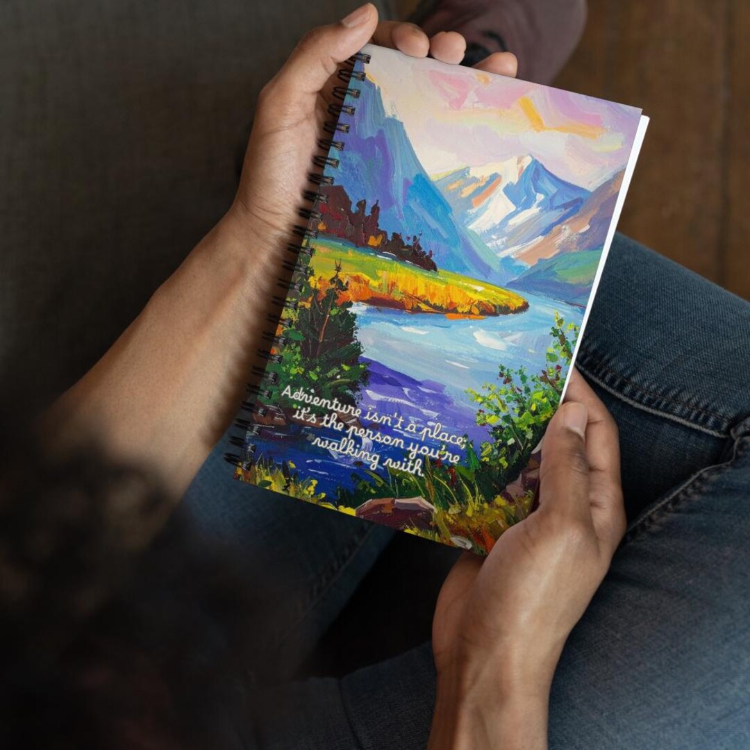 Scenic Mountain Landscape Notebook | Dotted Journal for Travel - Etsy