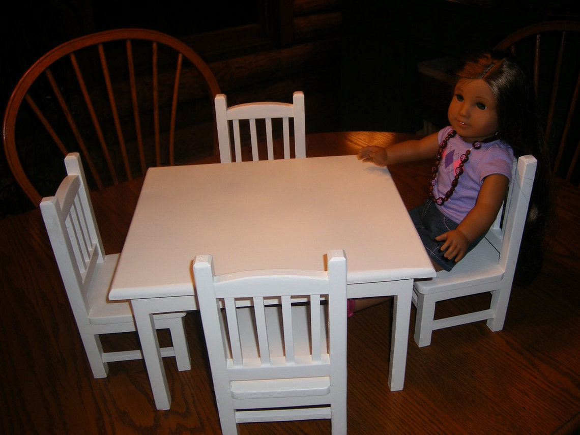 Table With 4 Chairs Set for 18 Inch Doll - Etsy