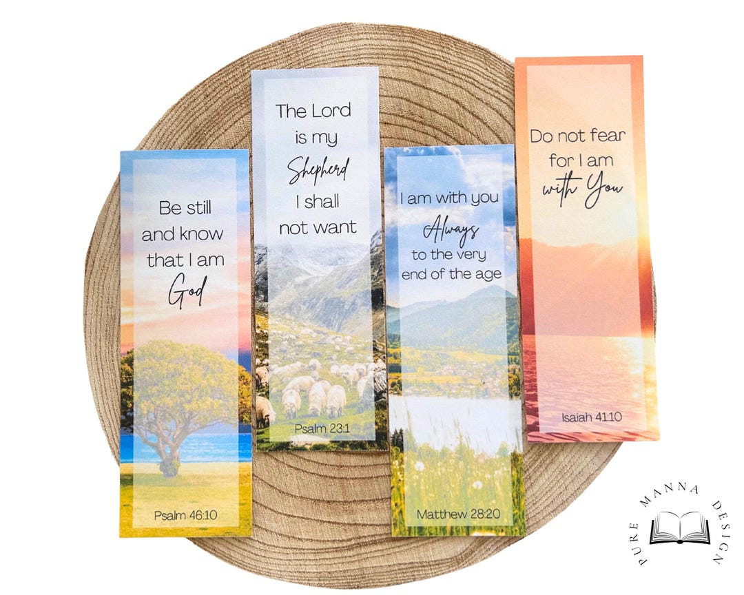 Printable Bible Verse Bookmarks | Set of 4 | Nature Backgrounds | 2x6 ...