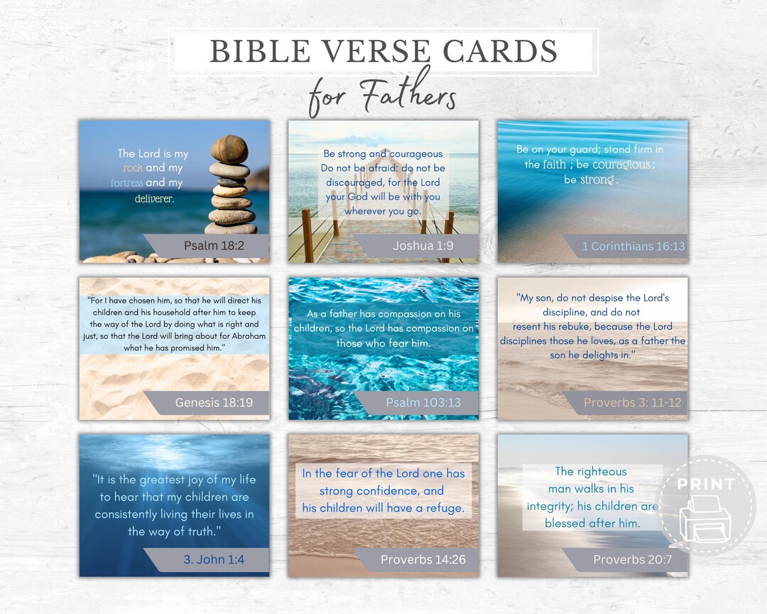 Printable Bible Verse Encouragement Cards for Dad | 9 Uplifting Cards ...