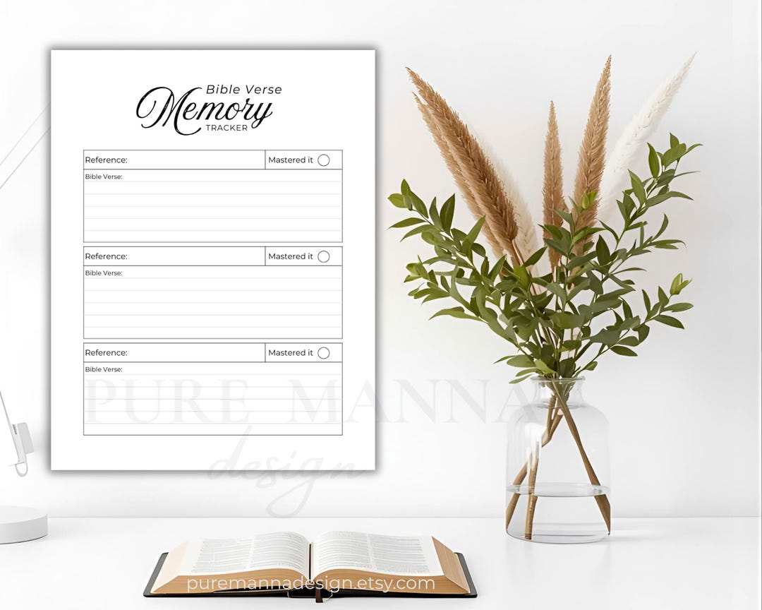 Printable Bible Verse Memory Tracker | Track Bible References & Mastery ...