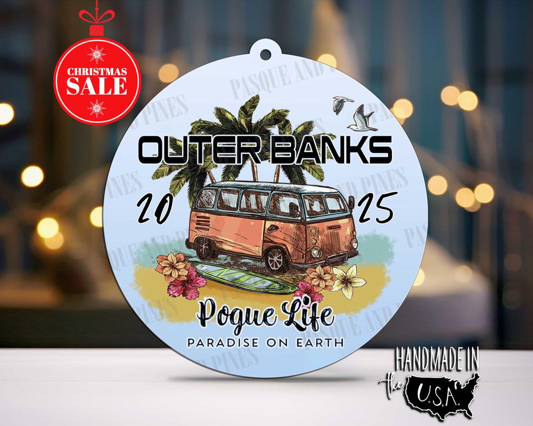 Outer Banks Pogue Life Beach Van Ornament Coastal Holiday Decor 815 - Etsy
