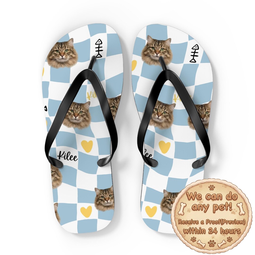 Custom Pet Flip Flops Using Pet Photo + Name Custom Dog Flip Flops ...