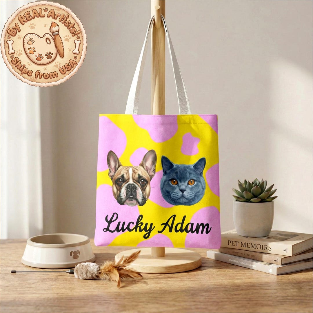 Custom Pet Bag Using Pet Photo + Name Custom Dog Tote Bag Personalized ...