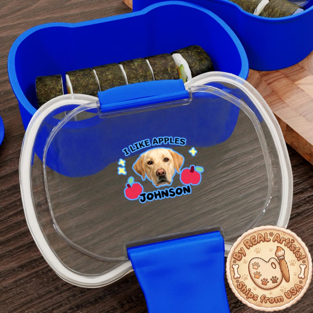 Custom Pet Two-tier Bento Box Using Pet Photo + Name Custom Dog Cat Two ...
