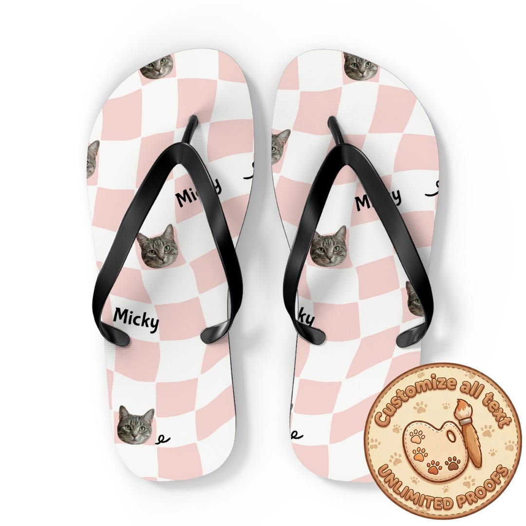 Custom Pet Flip Flops Using Pet Photo + Name Custom Dog Flip Flops ...