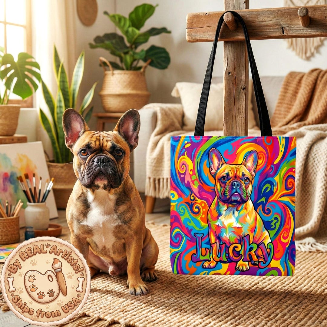 Custom Pet Bag Using Pet Photo + Name Custom Dog Tote Bag Personalized ...