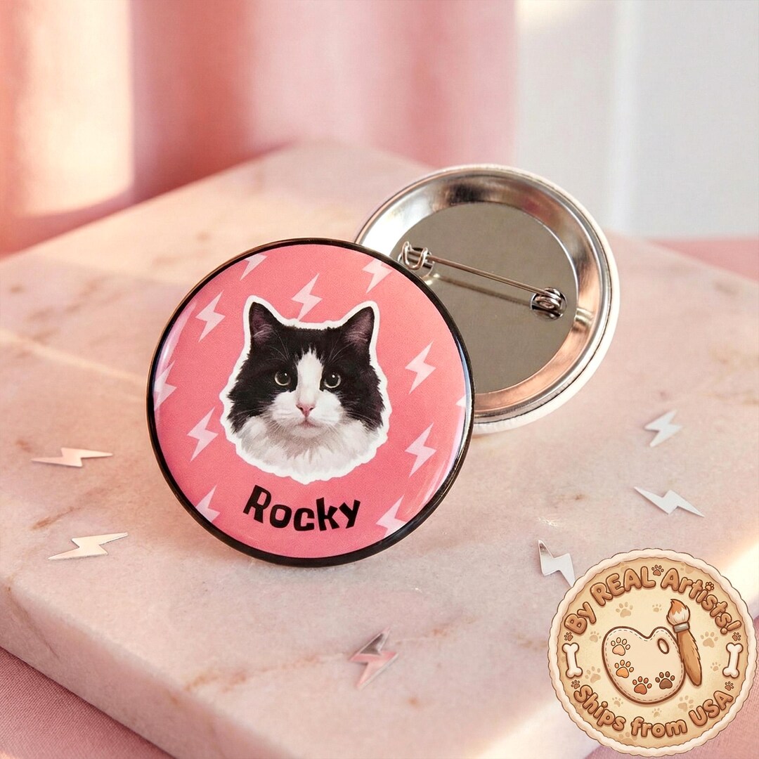 Custom Pet Custom Pin Buttons Using Pet Photo + Name Custom Dog Custom ...