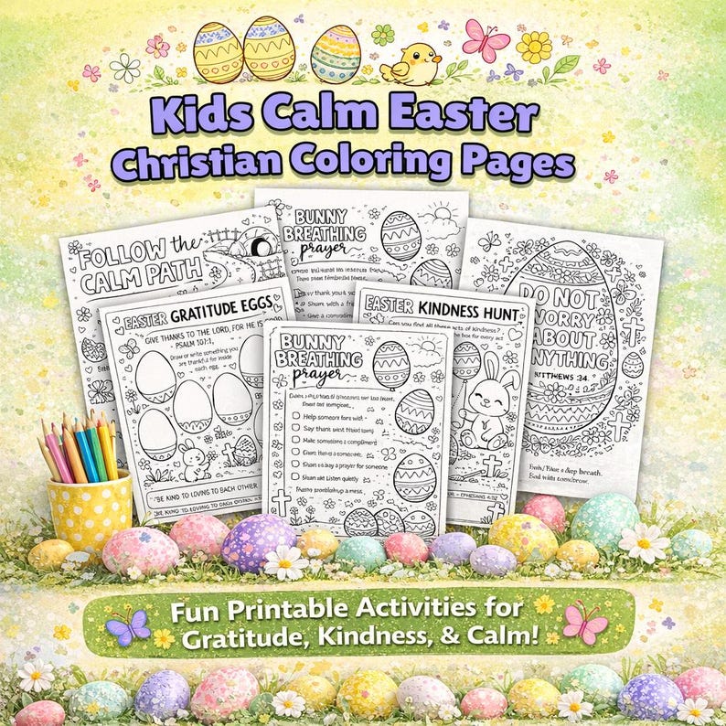 Christian Easter Coloring Pages | Mindfulness Bible Activity (digital ...