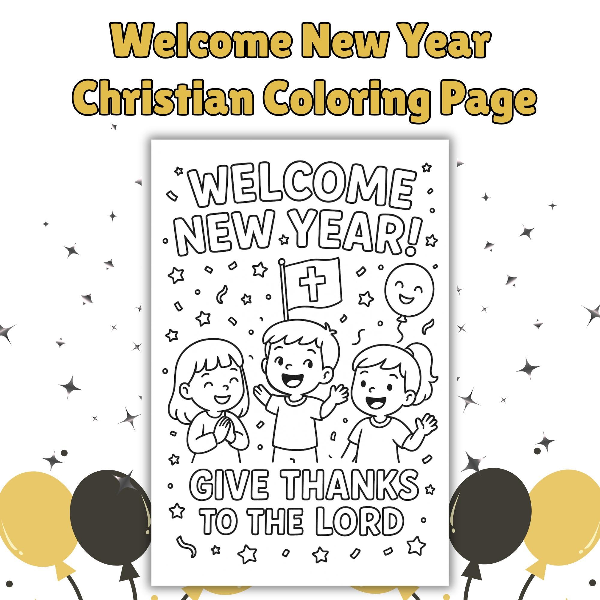 Christian New Year Coloring Page, Kids Bible Activity (PDF) - Etsy