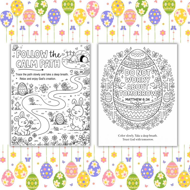 Christian Easter Coloring Pages | Mindfulness Bible Activity (digital ...