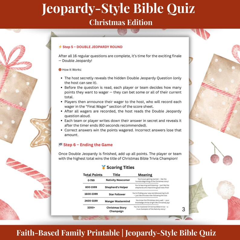 Christmas Bible Jeopardy Game, Family Trivia Quiz (instant Download) - Etsy