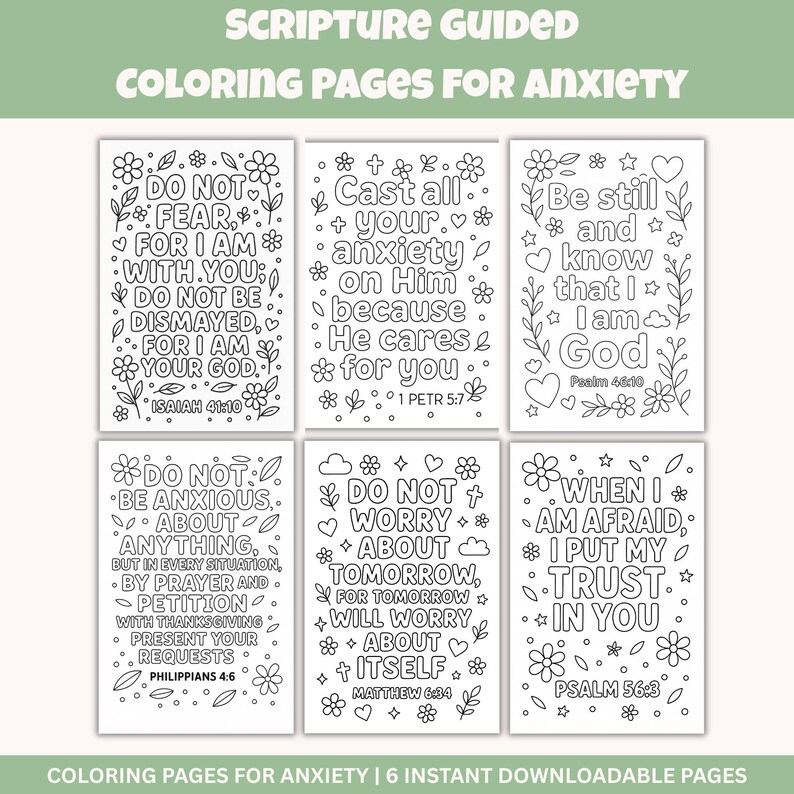 Bible Verse Coloring Pages: Christian Stress Relief (PDF Download) - Etsy