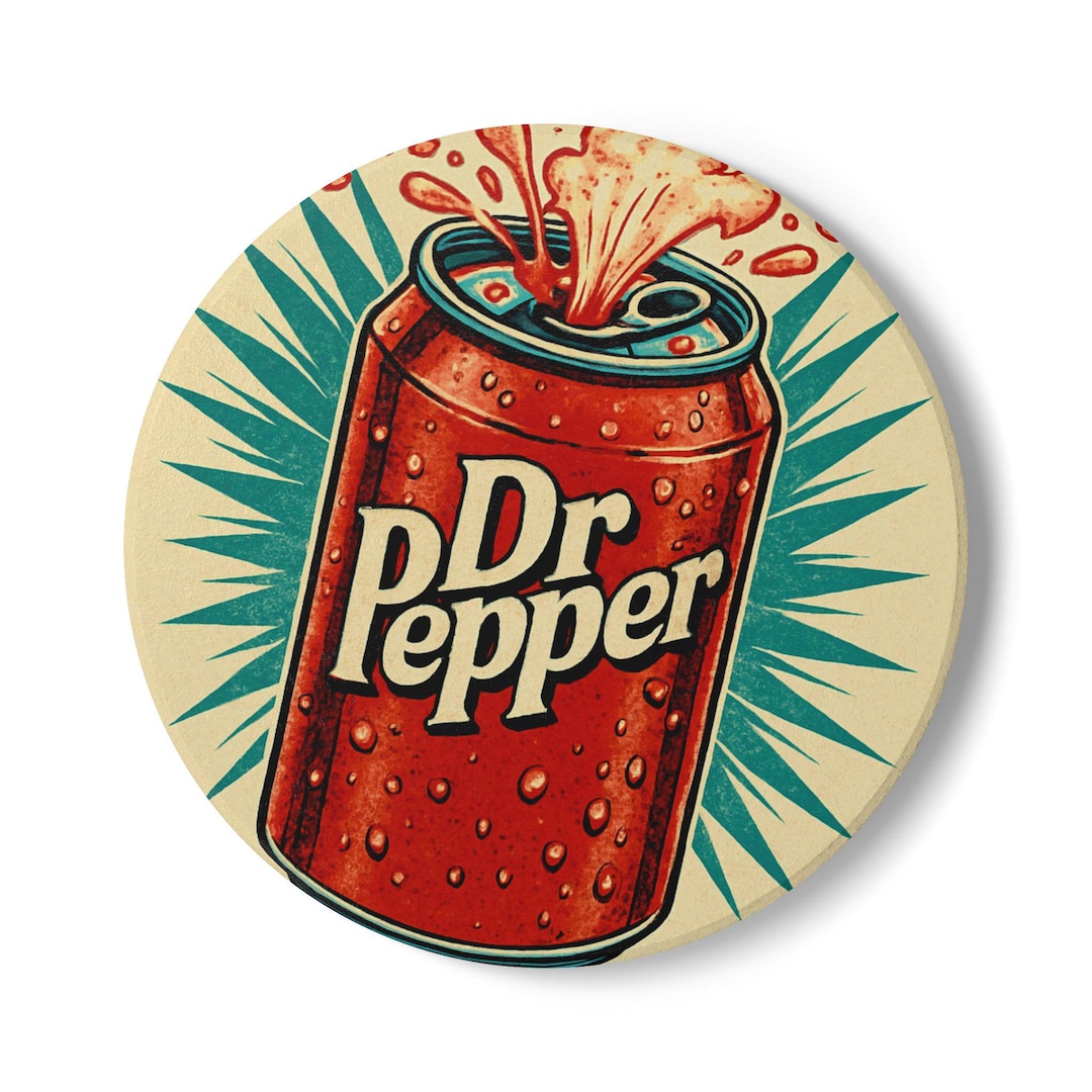Retro Soda Can Coaster | Vintage Soft Drink Artwork Ceramic Cork Back ...