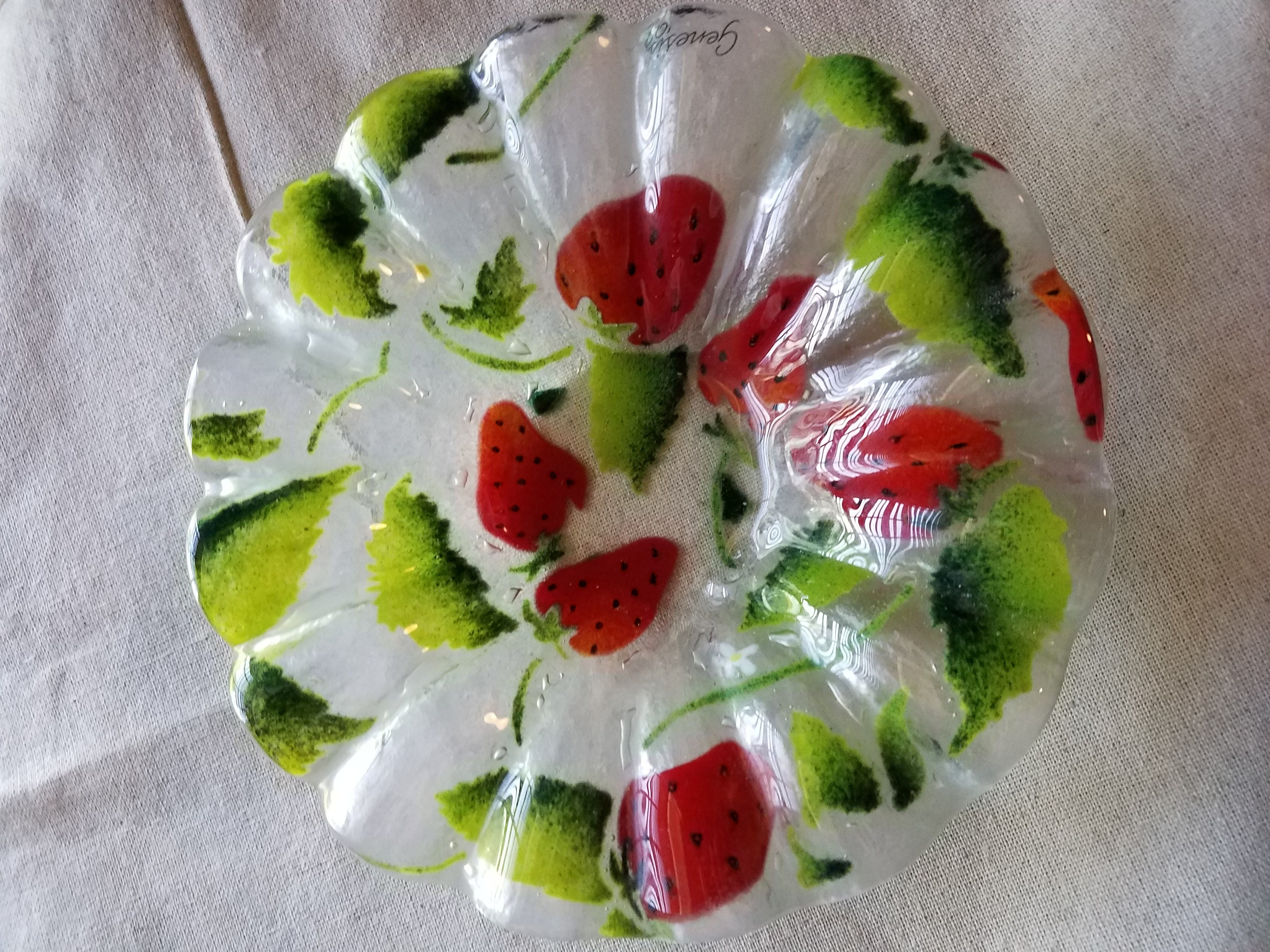 Home Décor Home & Living Vintage Infused Glass dish etna.com.pe