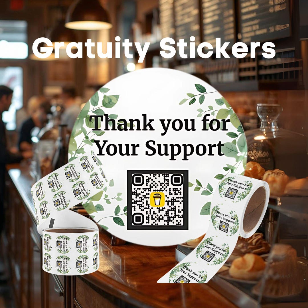 QR Code Tip Jar Stickers: Rental Gratuity Stickers - Etsy