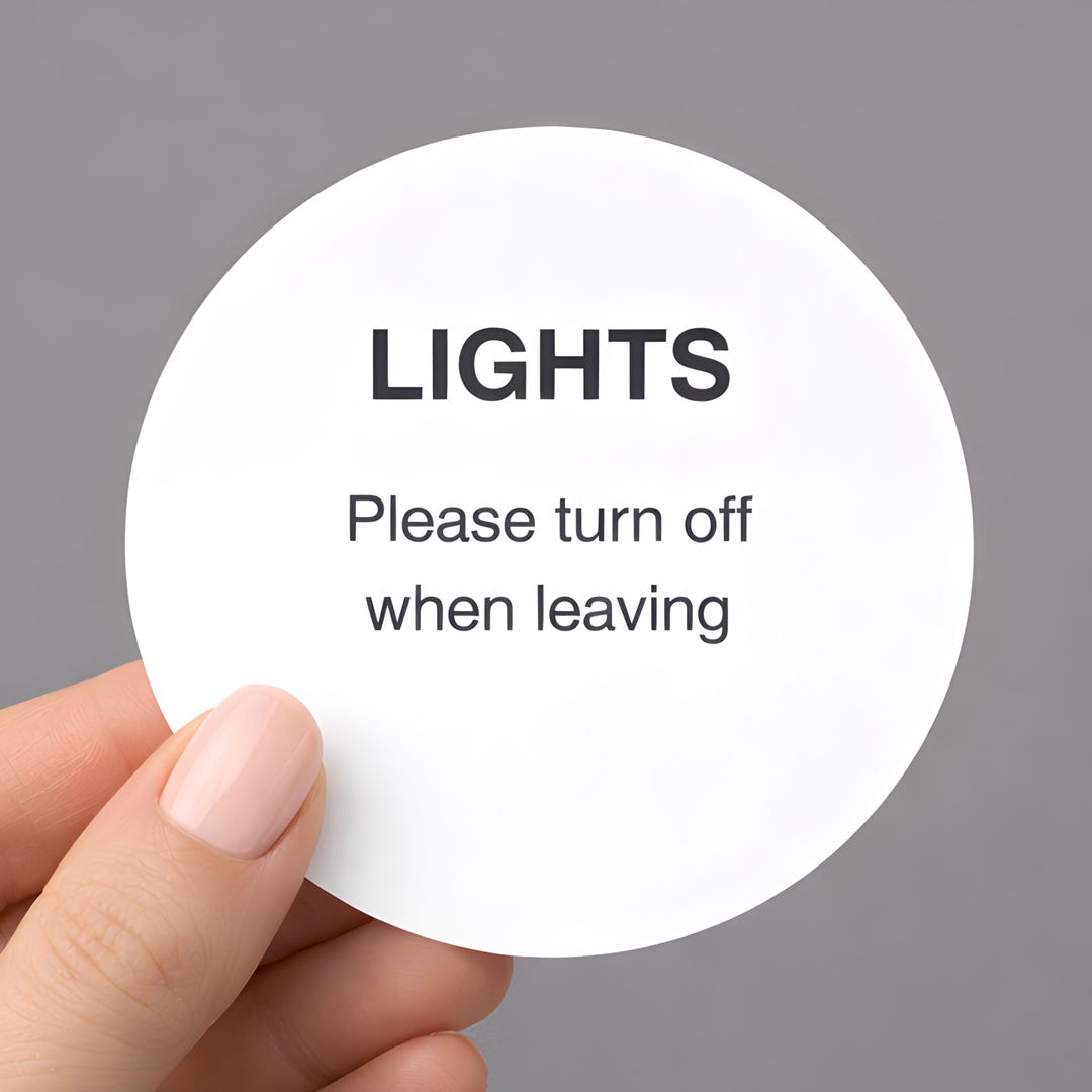 Turn off Lights When Leaving Sticker | Energy Saving Reminder ...