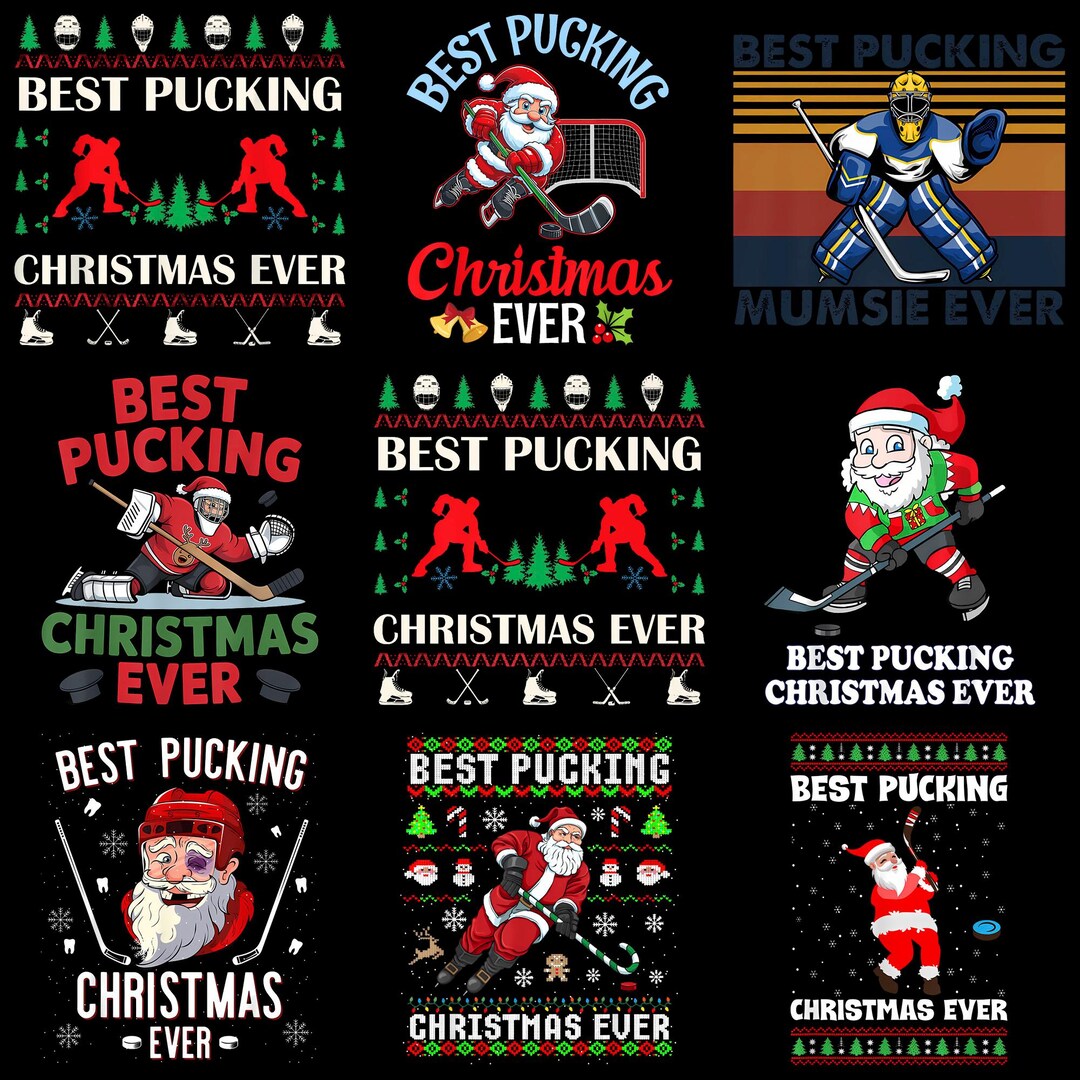 Best Pucking Christmas Ever Ice Hockey PNG, Funny Holiday Sports ...