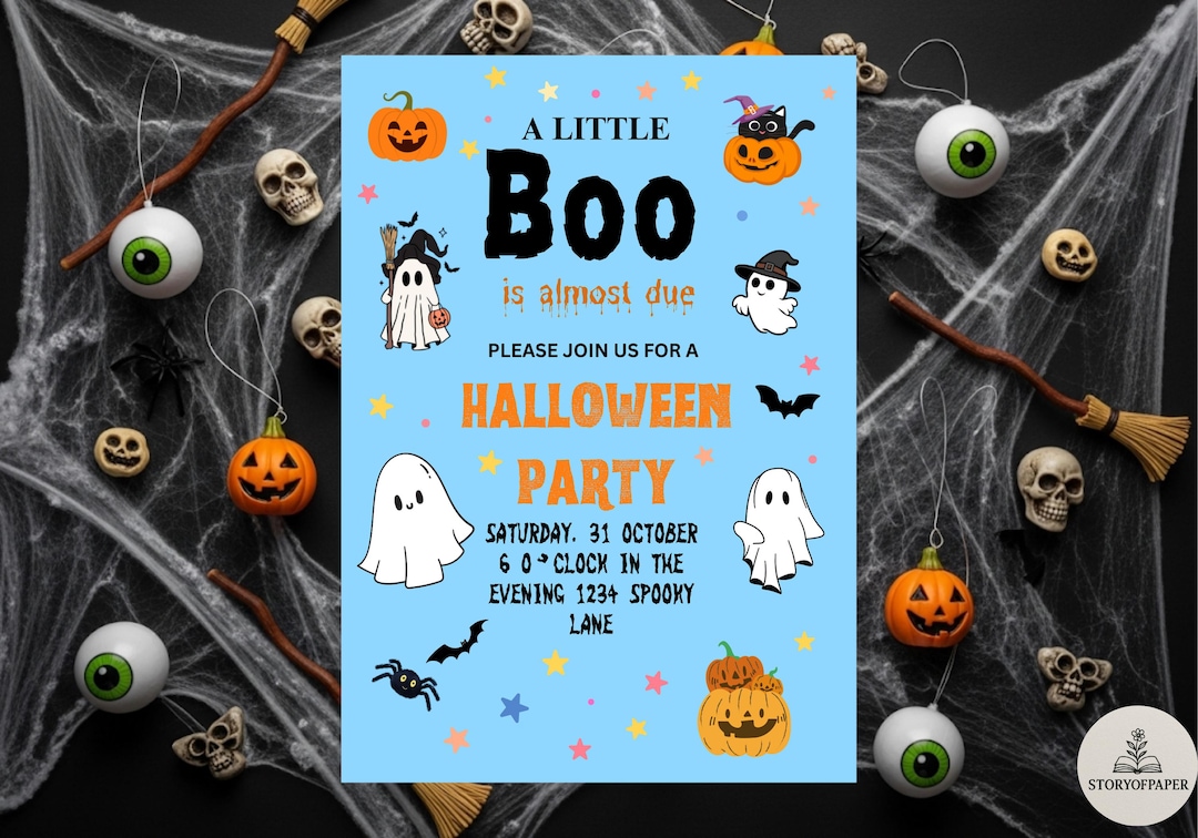 Editable Halloween Baby Shower Invitation: Spooky Boo Theme (digital ...