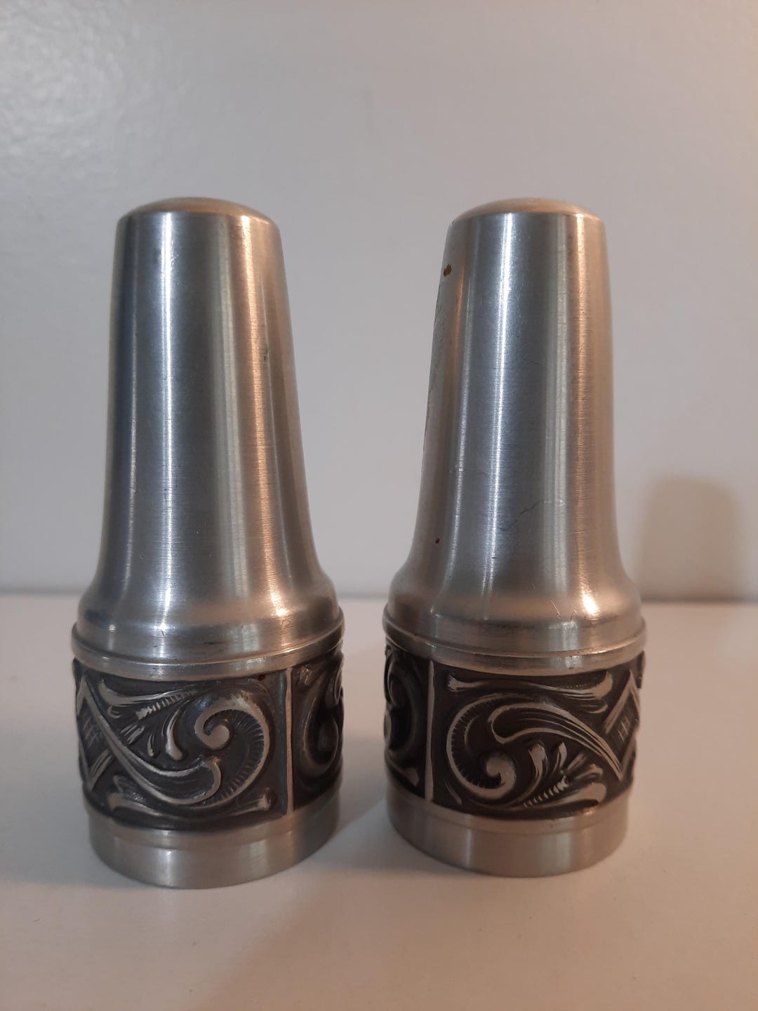 Vintage Norwegian Pewter Salt and Pepper Shakers - Etsy