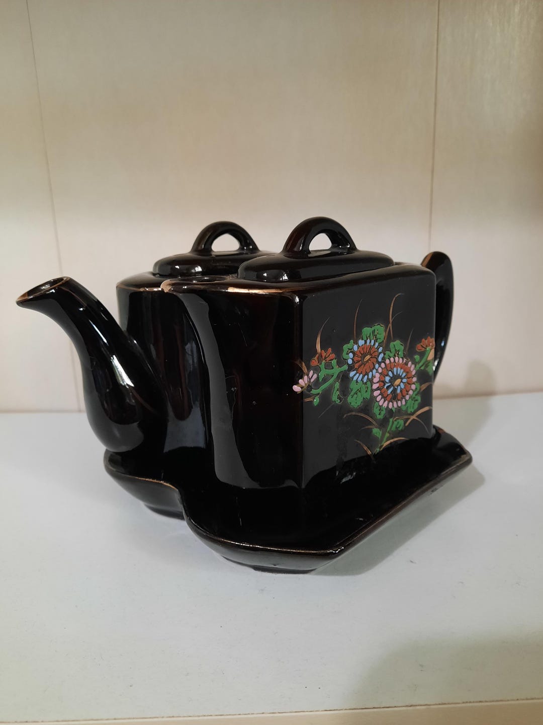 Japanese Black Lacquer Decorated Ritual Green Tea Set With Tray - Etsy