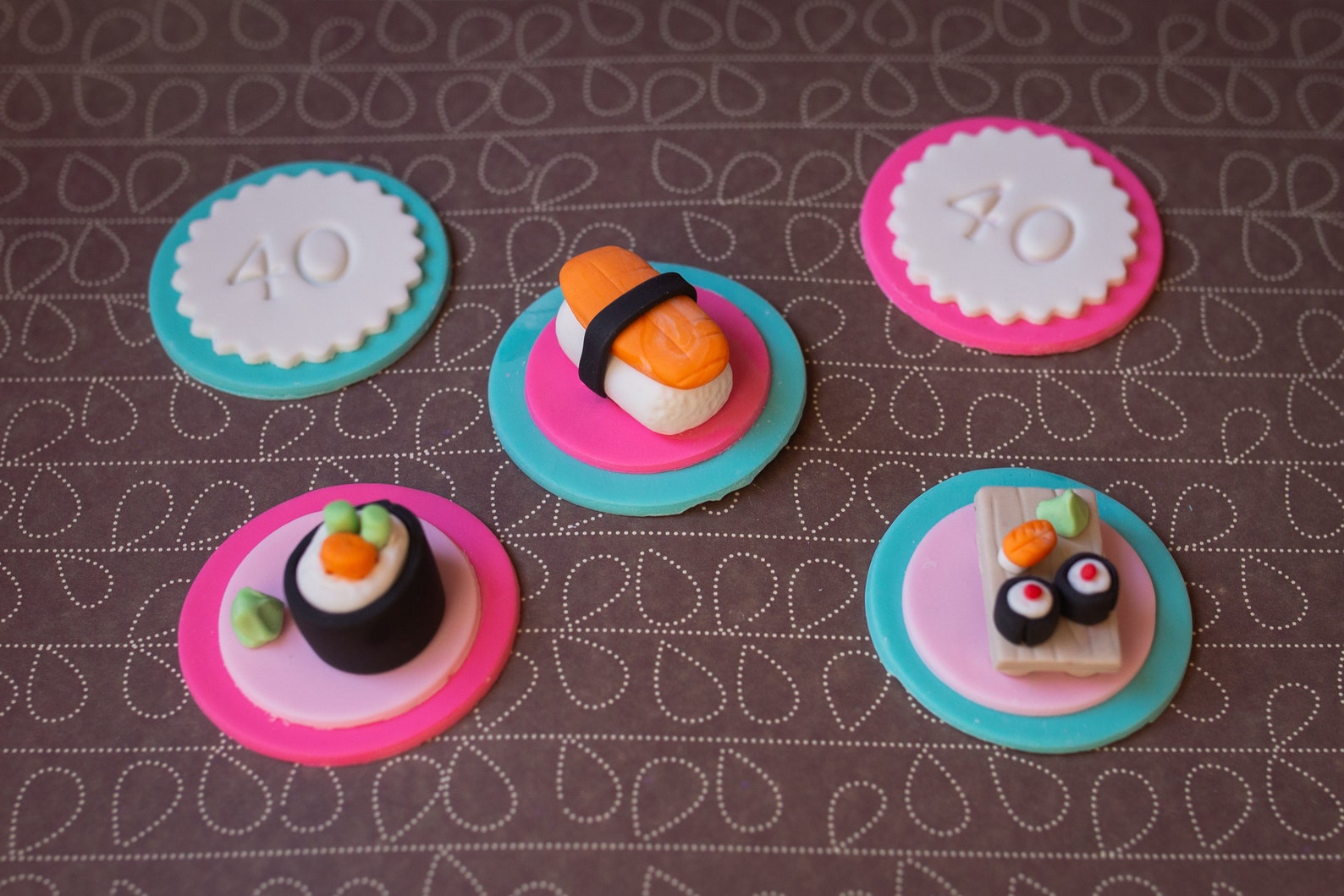 Fondant Sushi and Age Cupcake Toppers for Cupcakes, Cakes or Cookies - Etsy