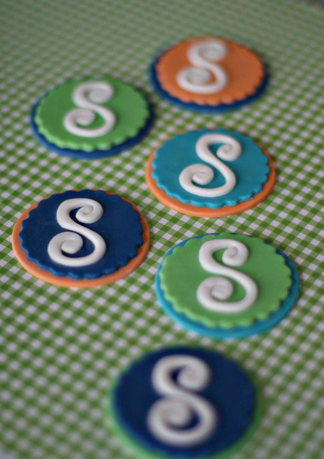 Monogram Fondant Toppers Personalized With Initial or Age for Cupcakes ...