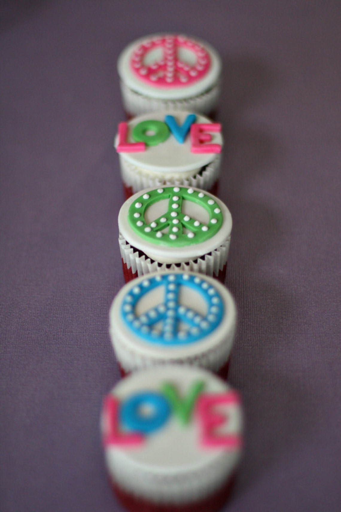 Peace Sign and Love Fondant Toppers for Decorating Groovy | Etsy