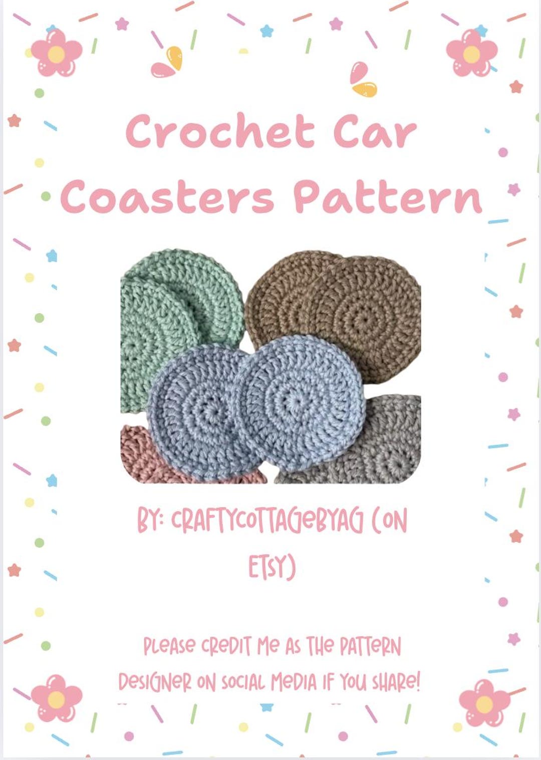 Crochet Car Coaster Pattern PDF – Quick Crochet Gift – Instant Download ...