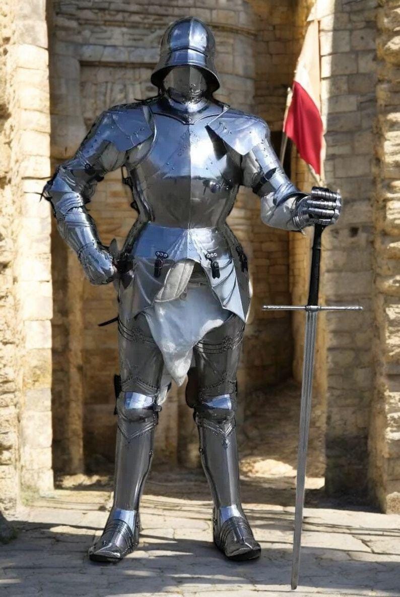 Handcrafted Medieval Gothic Full Plate Armor Suit: Battle-ready SCA ...