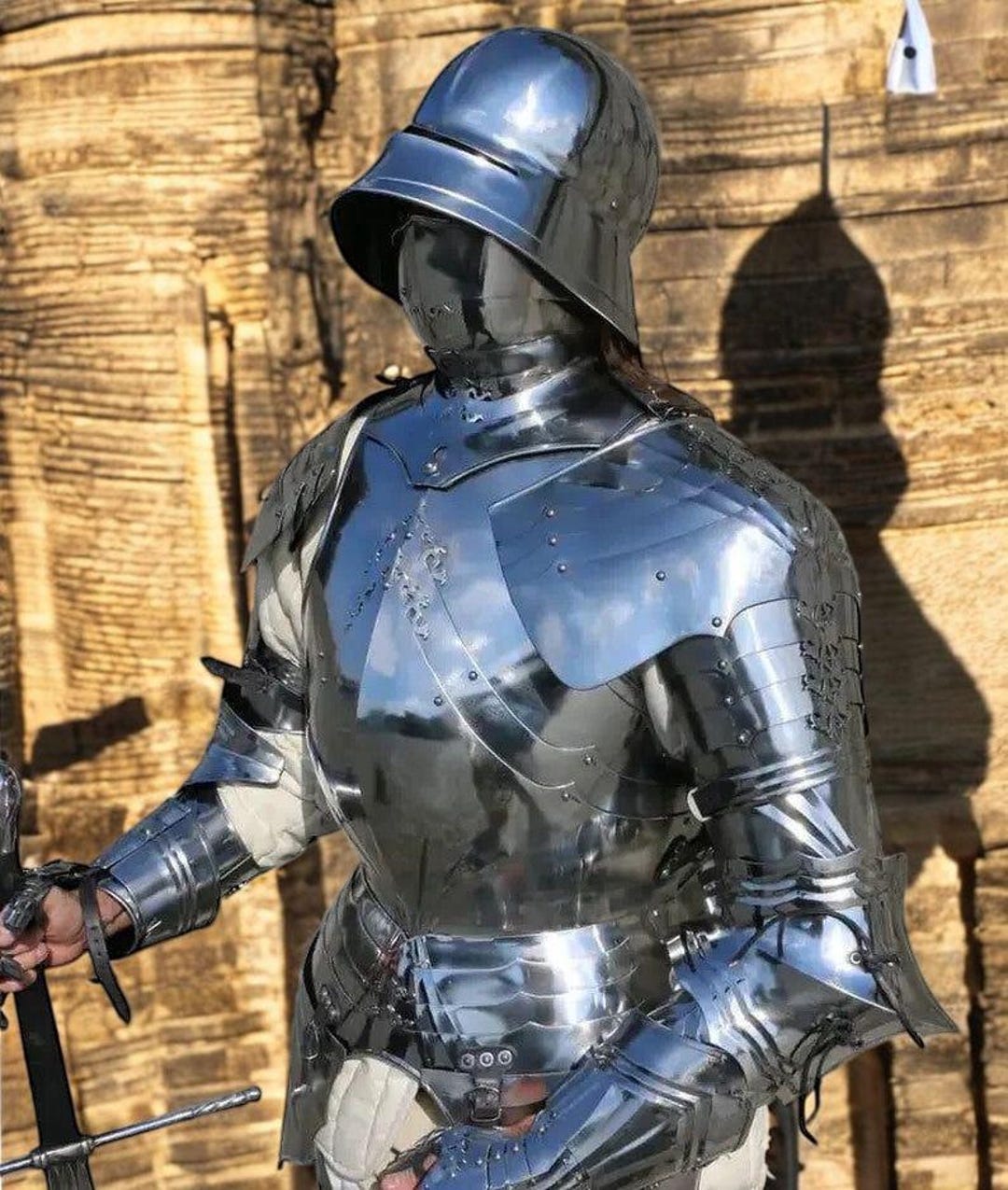 Handcrafted Medieval Gothic Full Plate Armor Suit: Battle-ready SCA ...