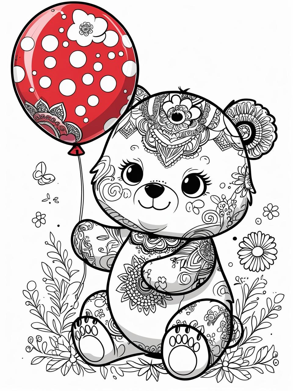Kawaii Baby Bear Coloring Pages: Chibi Art, Zentangle & Mandala 93 JPG ...