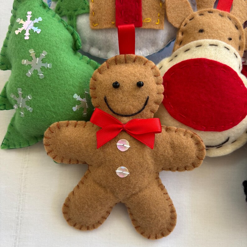 Pack of 6 PDF Christmas Ornament Patterns | Christmas Felt Patterns ...