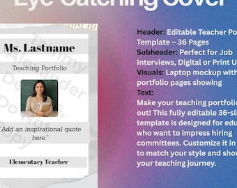 elementary teacher portfolio sample