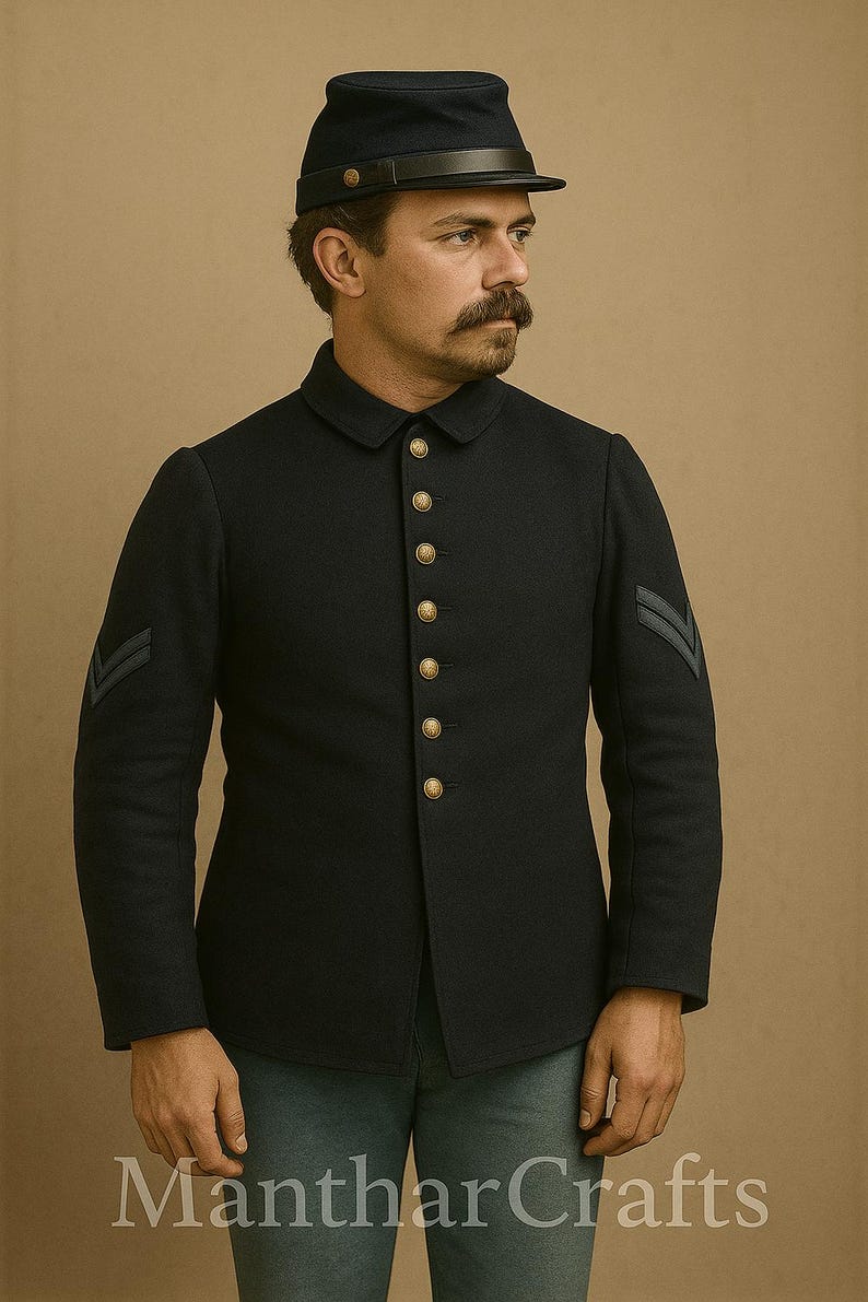 Handmade Civil War Union Soldier Wool Uniform: 1860s Reenactment Outfit ...