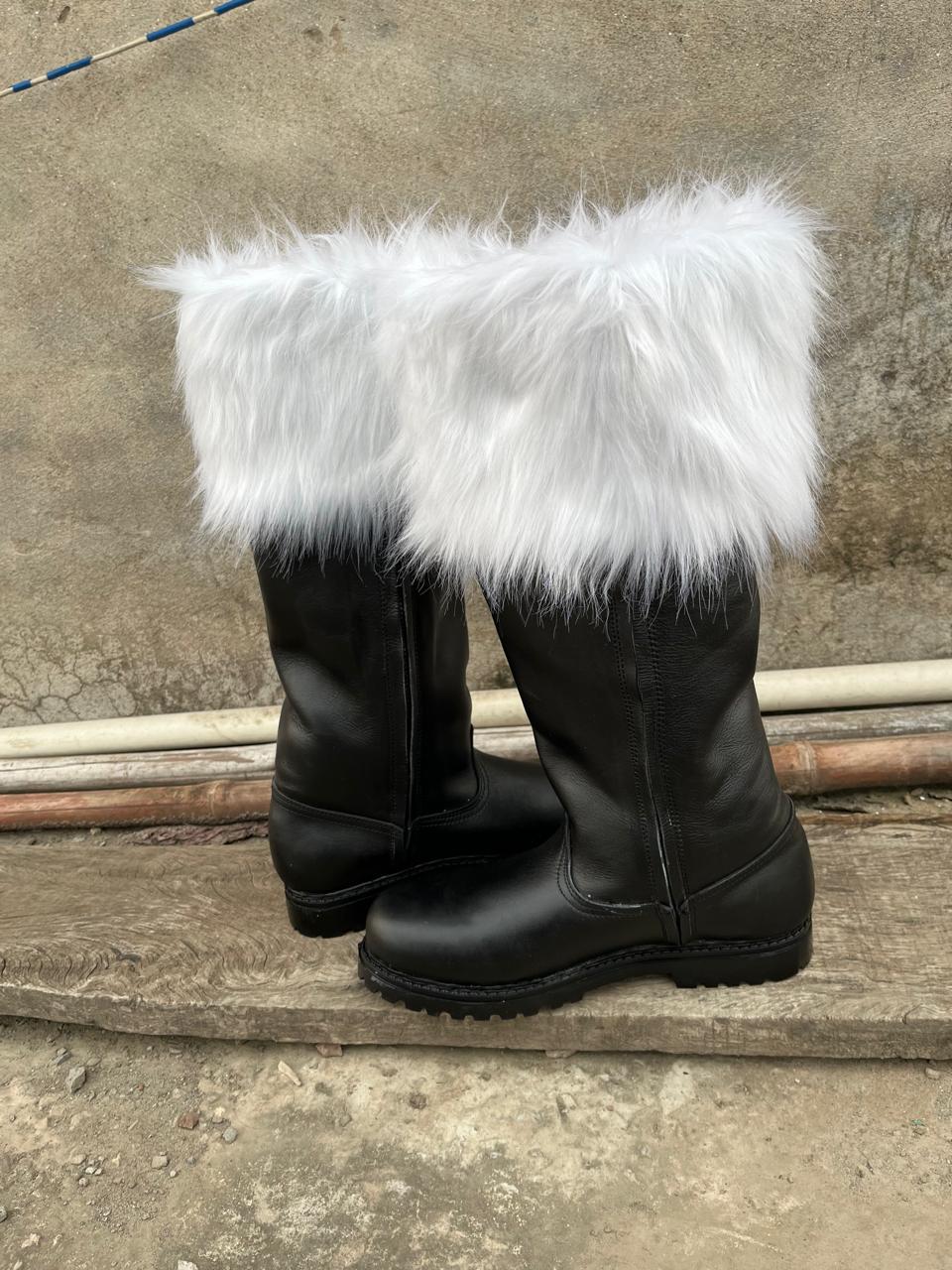Handmade Leather Santa Boots: Custom Sizes & Colors, Plush Lining - Etsy