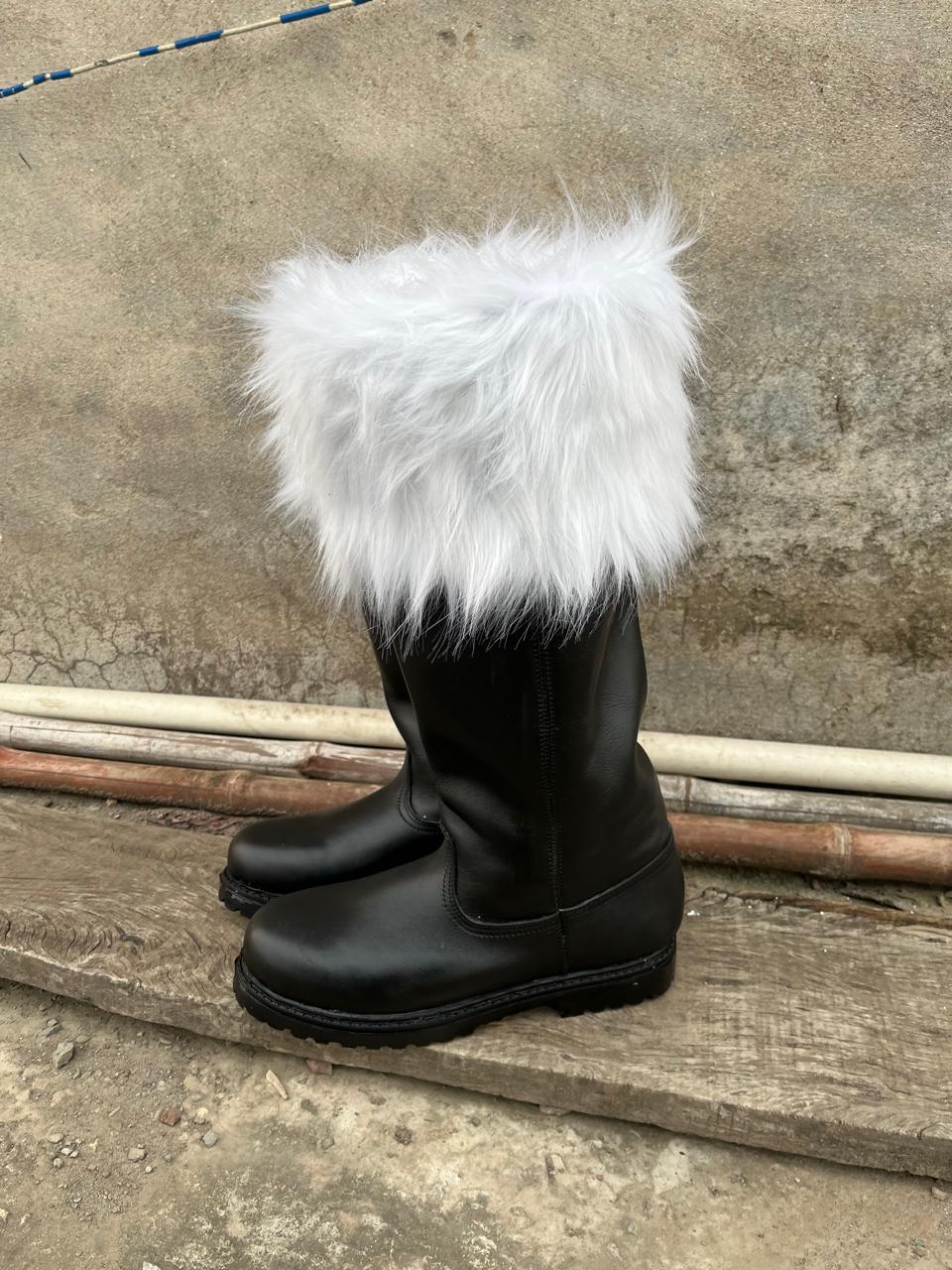 Handmade Leather Santa Boots: Custom Sizes & Colors, Plush Lining - Etsy