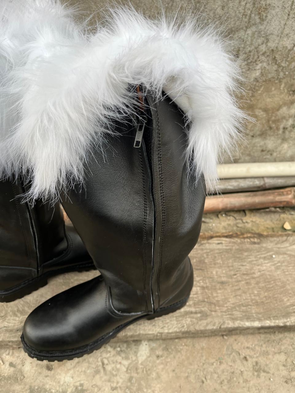 Handmade Leather Santa Boots: Custom Sizes & Colors, Plush Lining - Etsy