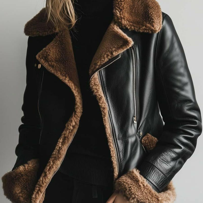 Black Sheep Skin Coat - Etsy