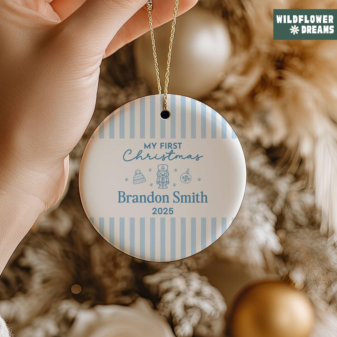 Personalized Baby's First Christmas Ornament, Nutcracker Bauble - Etsy