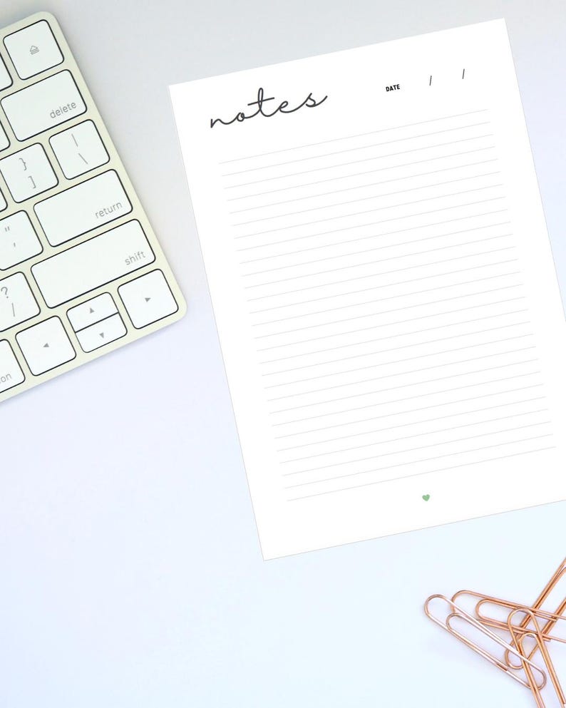 Sage Green Printable Notes Template Lined A5 PDF Digital Download ...