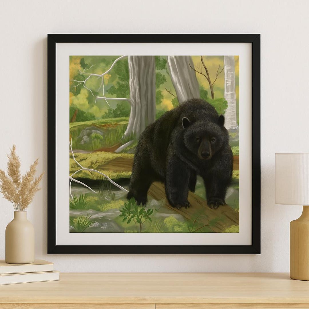 Black Bear-wall Art-digital Painting Download - Etsy