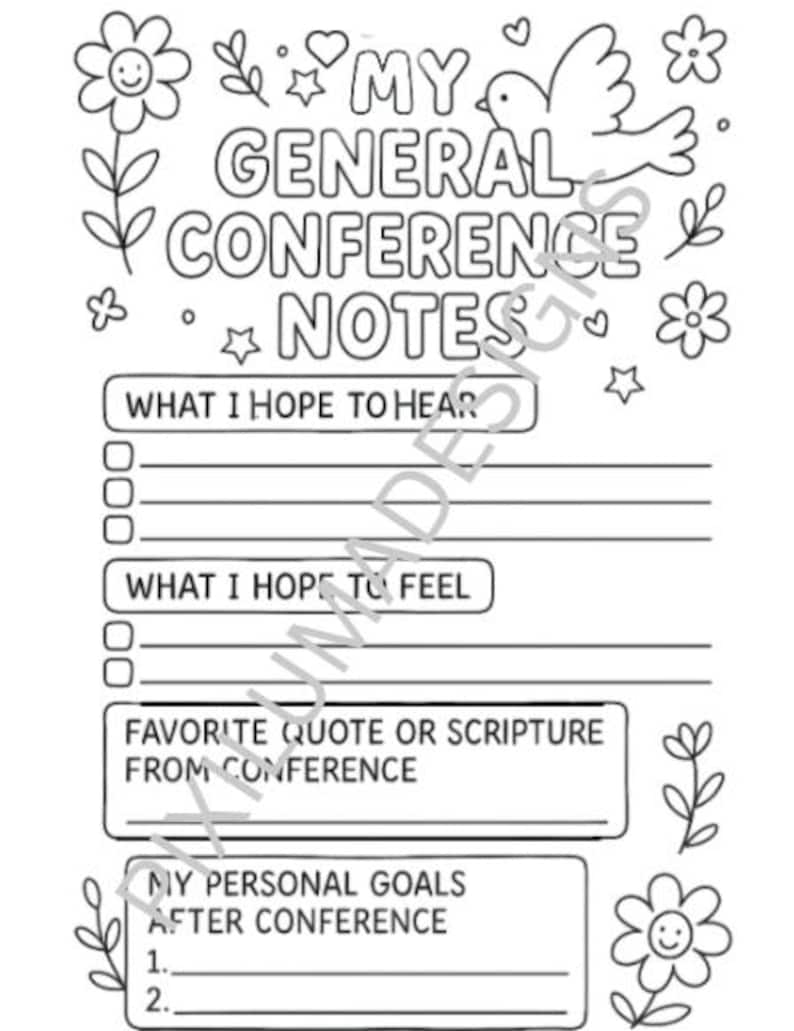 LDS General Conference Activity Pack: 40 Printable Pages (PDF Download ...