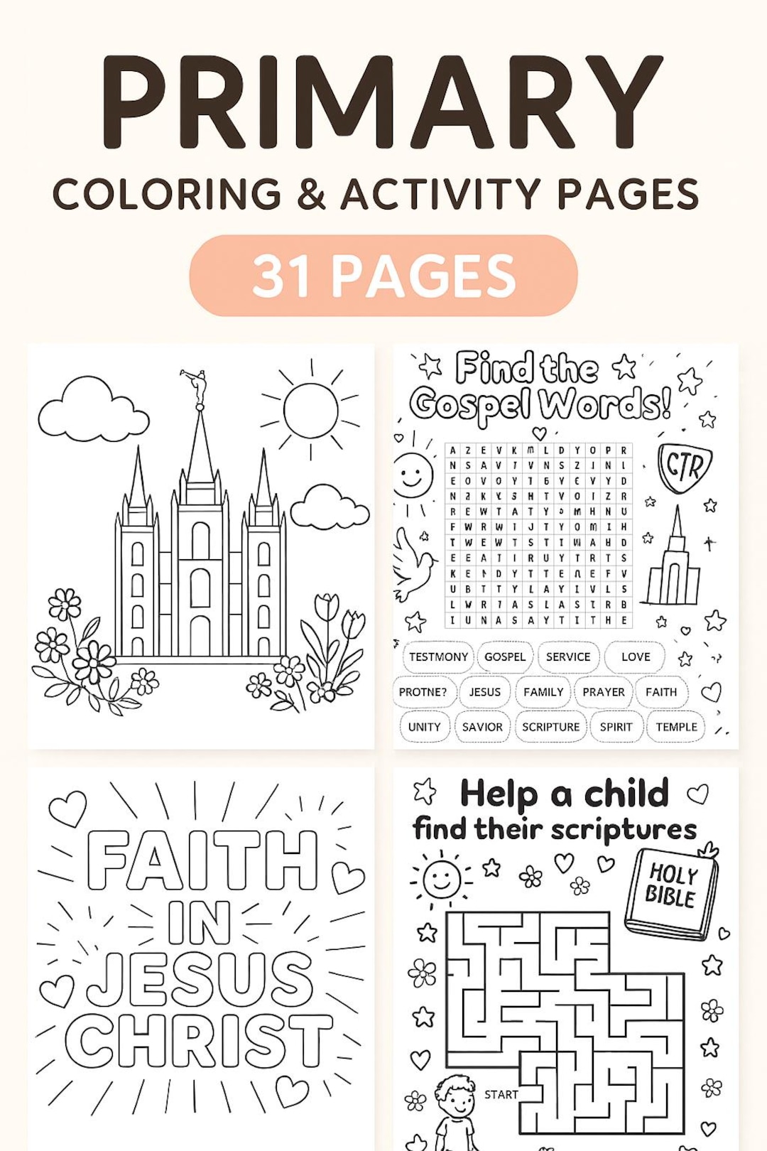 LDS General Conference Activity Book October 2025: Kids Printable Games ...