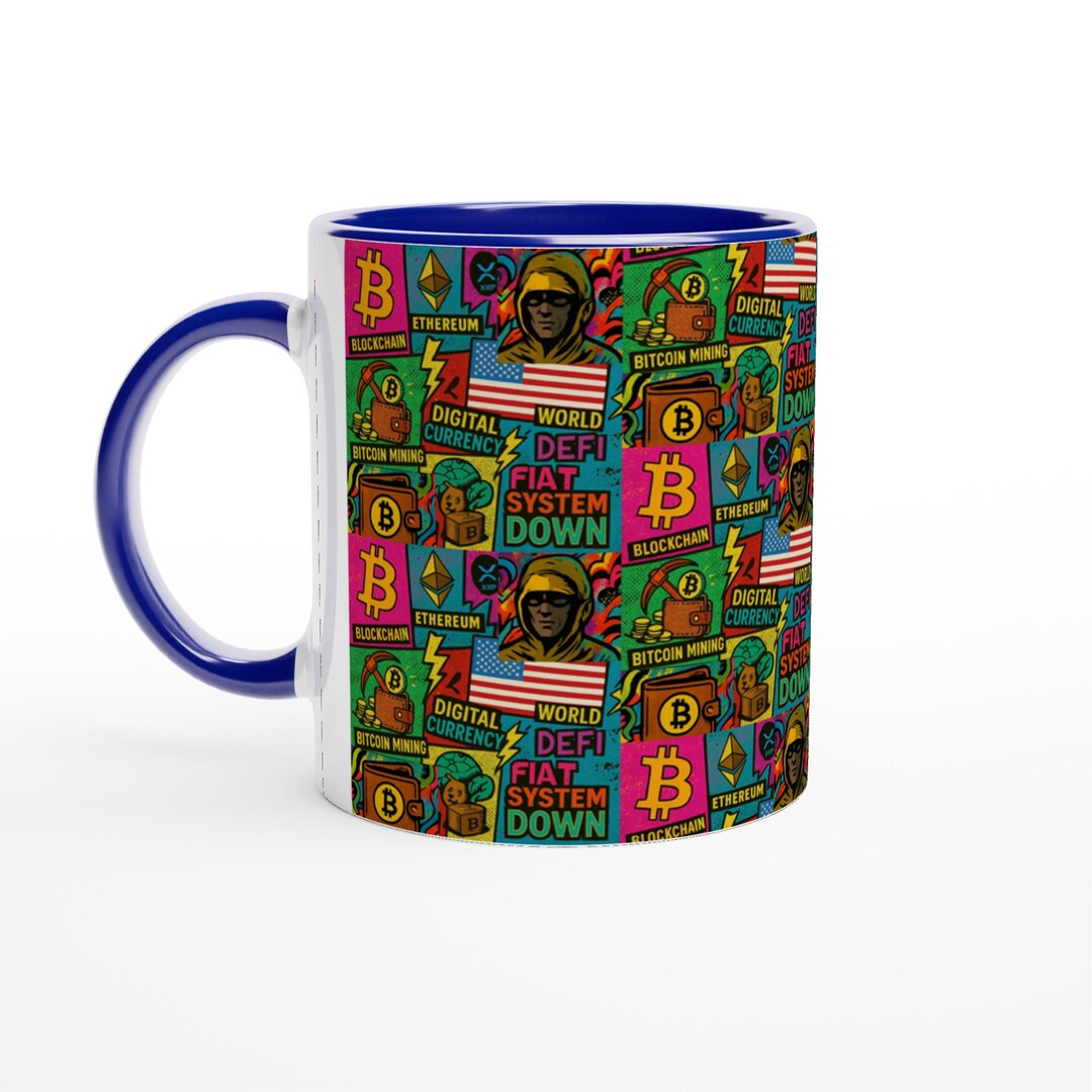 Bitcoin Mug: Pop-art Crypto Coffee Cup - 11oz Ceramic, Cryptocurrency ...