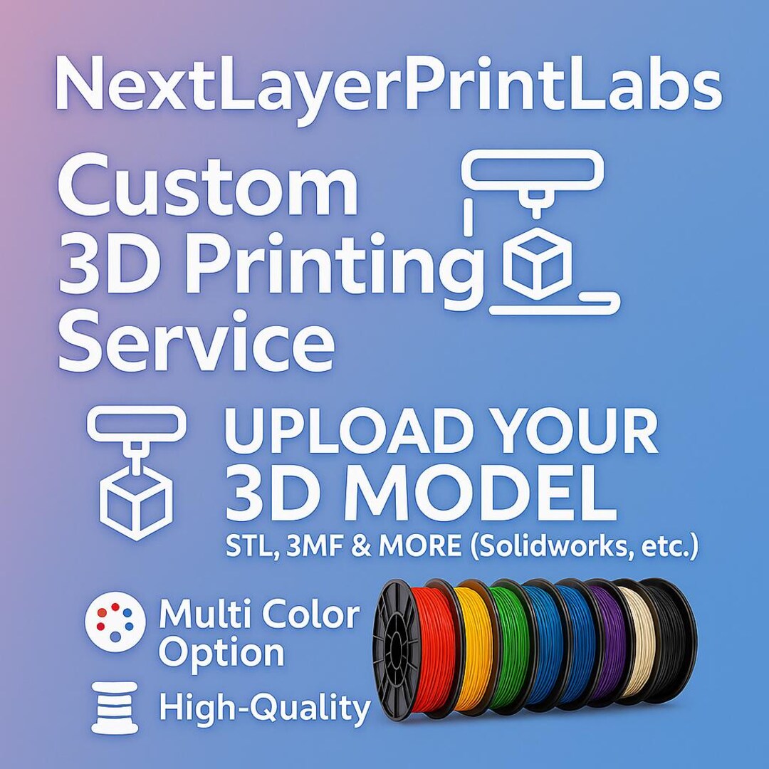 Custom 3D Printing Service: PLA Filament, STL 3MF PRT Files - Etsy