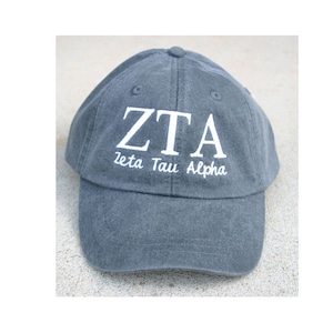 Zeta Tau Alpha With Script Baseball Cap - Etsy