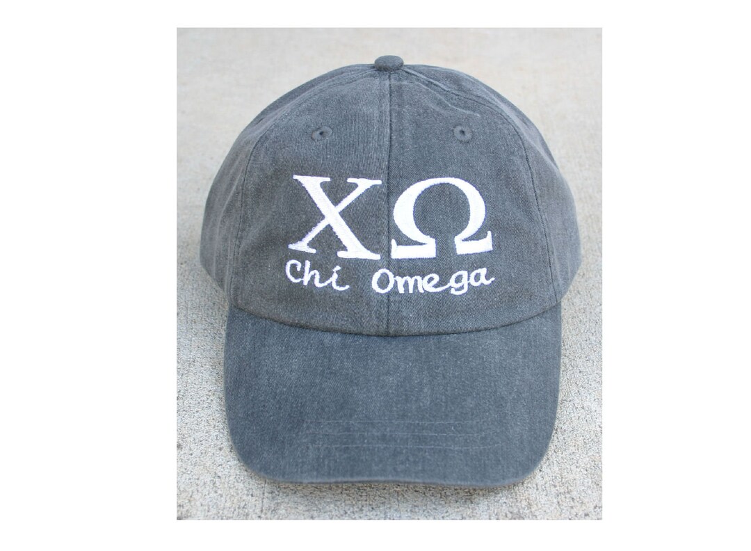 Chi Omega With Script Baseball Cap - Etsy