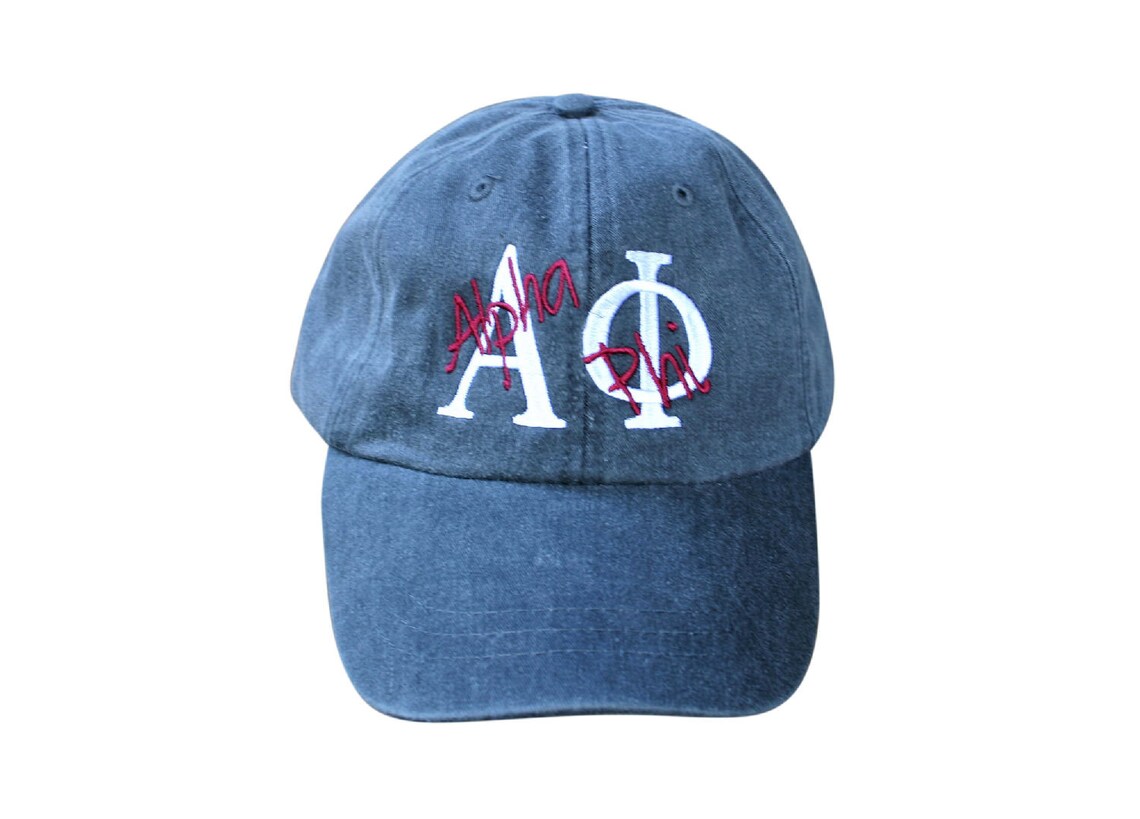 Custom Baseball Cap With Greek Letters and Script Overlay - Etsy