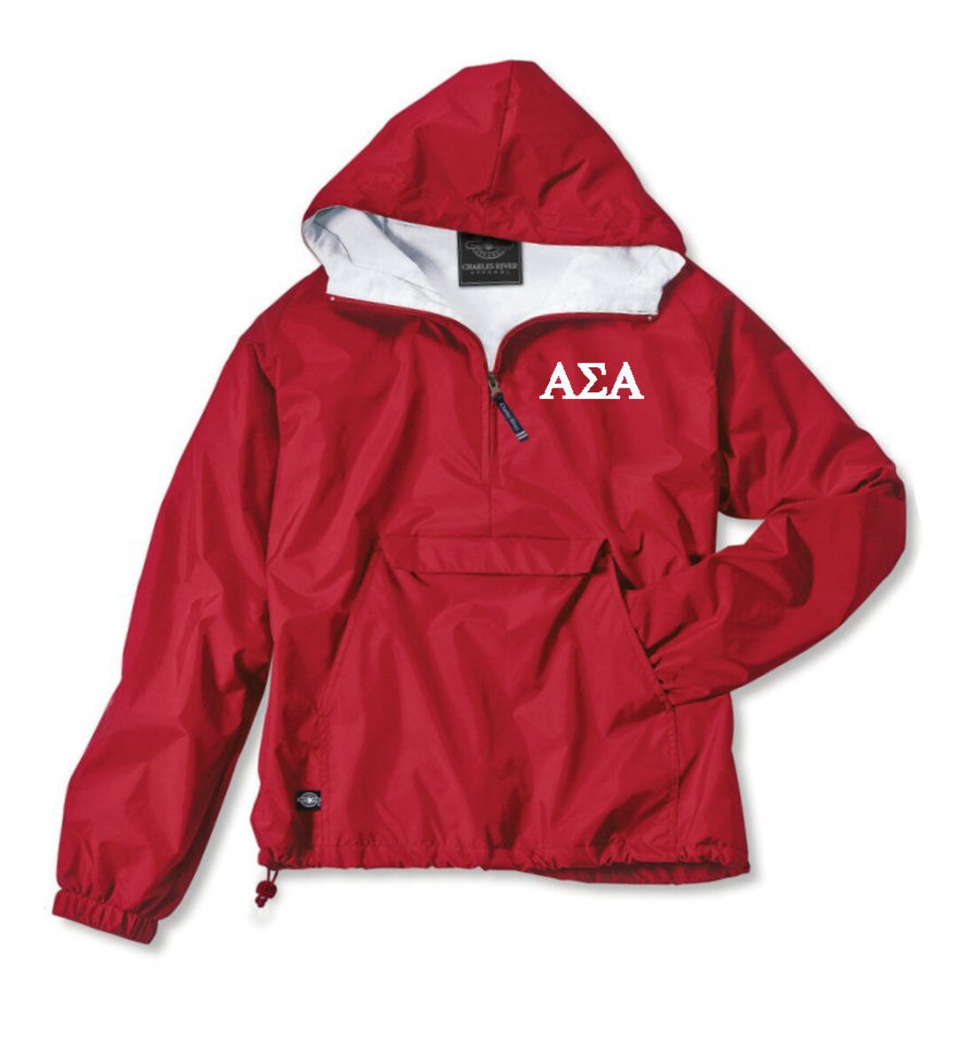 Alpha Sigma Alpha Lined Anorak (red) - Etsy